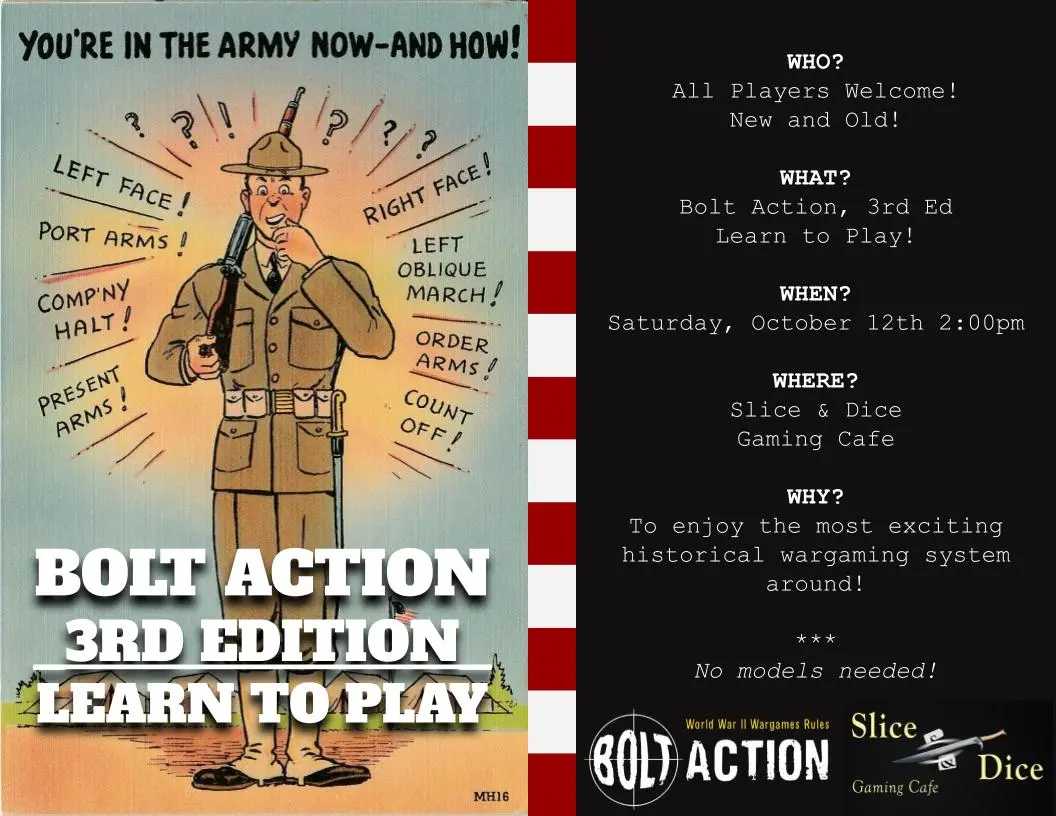 Bolt Action Learn to Play! | Slice and Dice Game Cafe